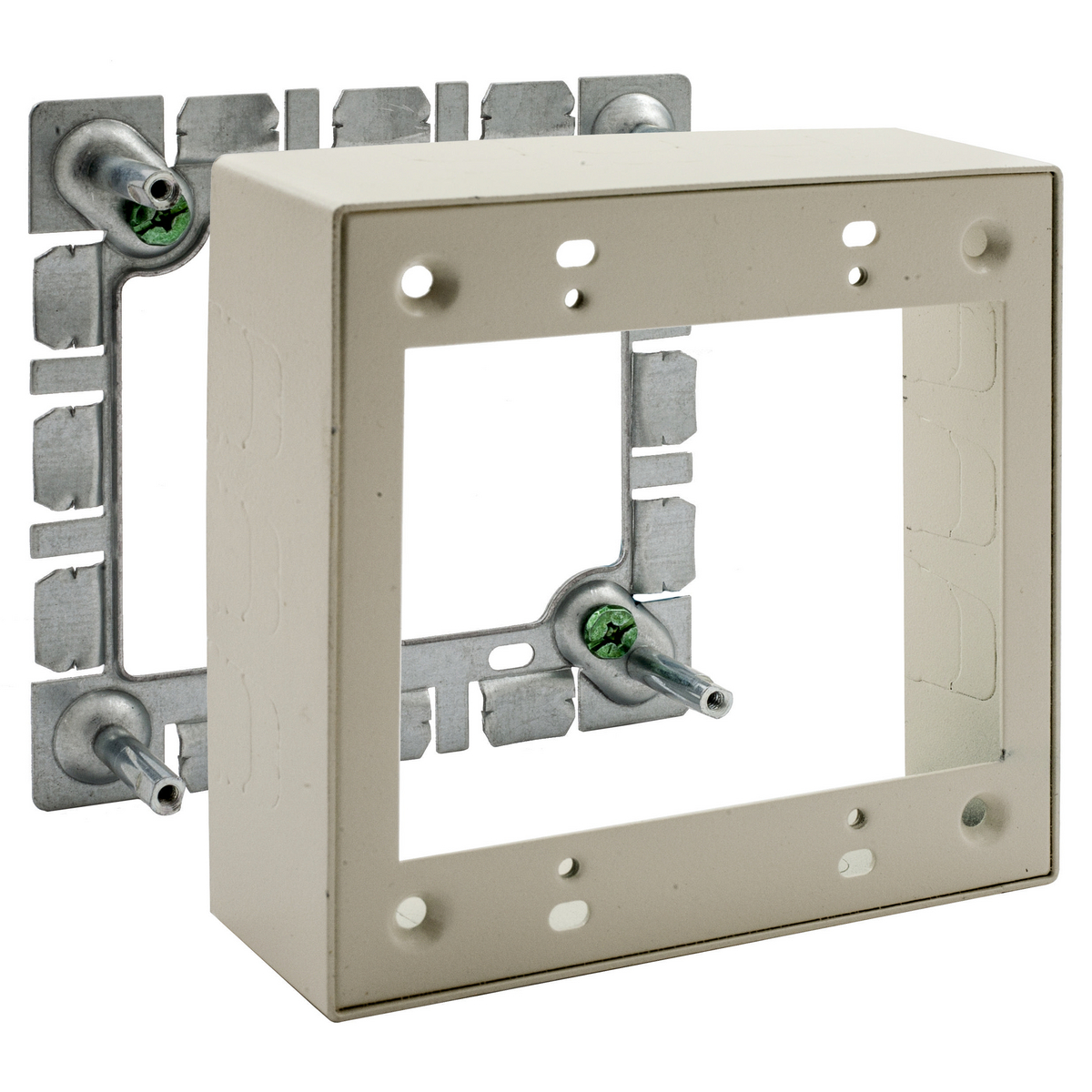 HUBBELL HBL57512IVA Metallic Raceway Products Device Box 2 Gangs ...