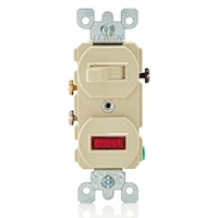 LEVITON 5226-I Pilot Light AC Combination Switch 15 A, 120 VAC (Switch ...