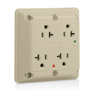 LEVITON 5490-IGI Type 3 SPD, 4-in-1, TVSS Quadruplex Outlet Receptacle ...