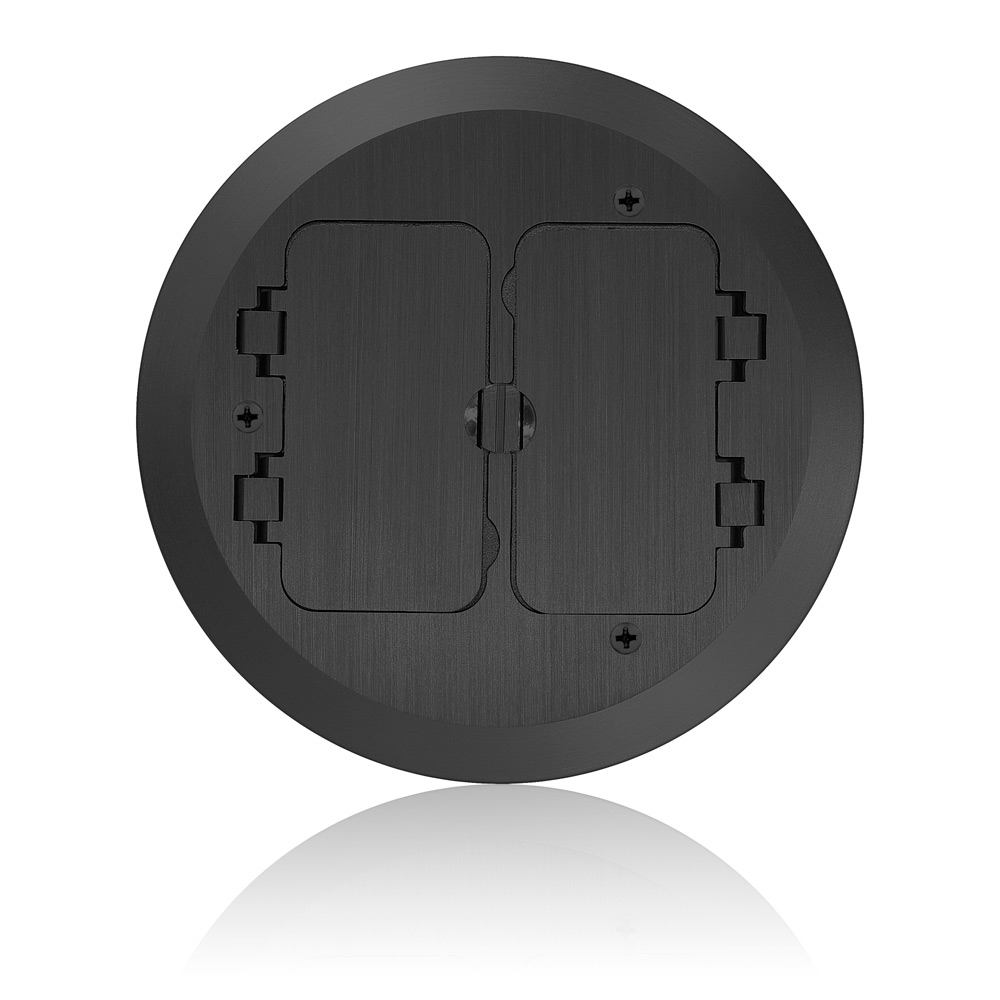 LEVITON FBC2F-E Concrete Floor Box Cover Plate, Brushed Black