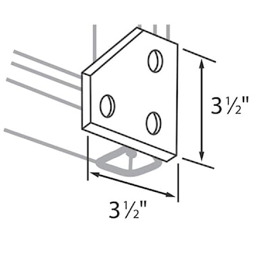 ABB AB255HDGC Superstrut® Flat Plate Corner Bracket Retaining