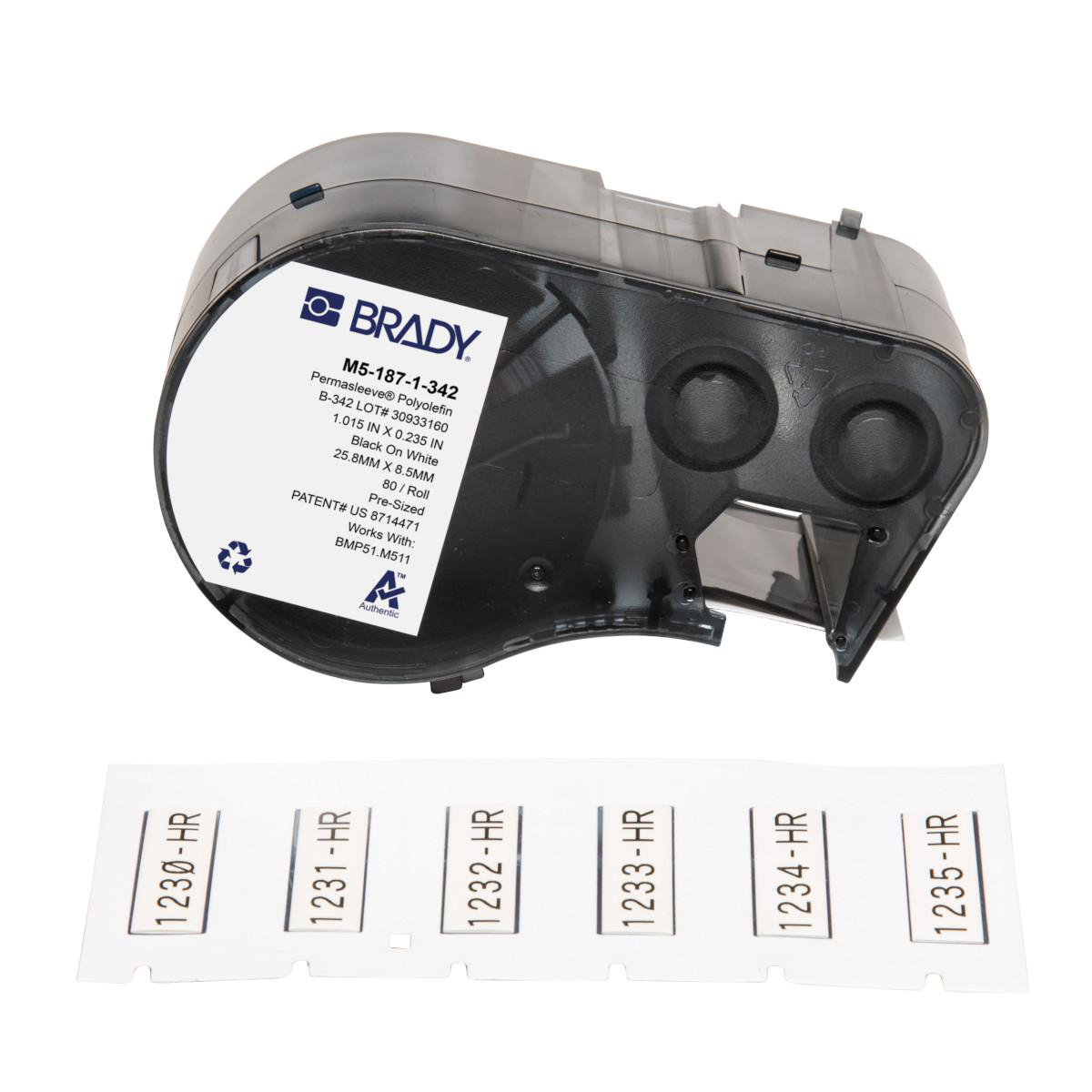 BRADY M5-187-1-342 PERMASLEEVE LABEL MARK20-10 AWG USE W BMP51&53